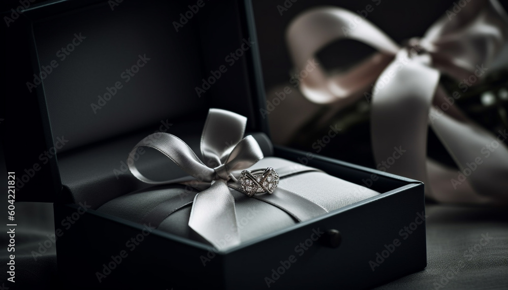 Romantic love wrapped in shiny elegance, a gift of celebration ...