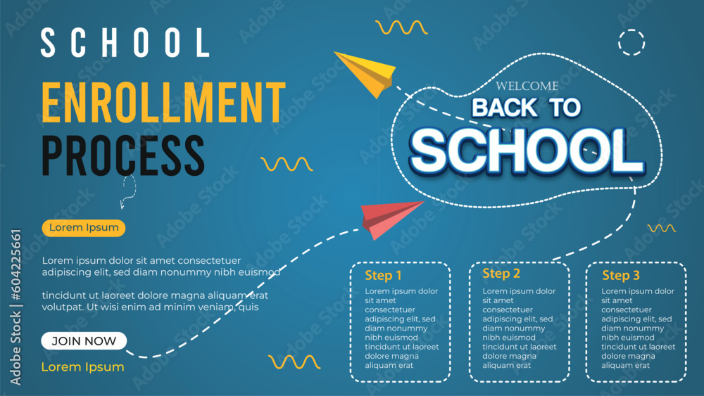 welcome back to school theme banner template Stock Vector | Adobe Stock