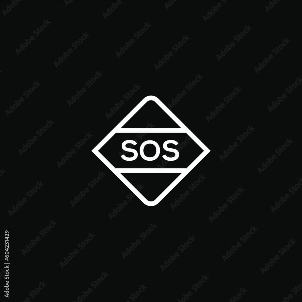 SOS letter design for logo and icon.SOS monogram logo.vector ...