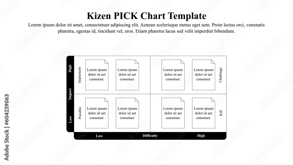 Infographic presentation template of Kaizen PICK chart template. Stock ... Infographic presentation template of Kaizen PICK chart template. Stock ...