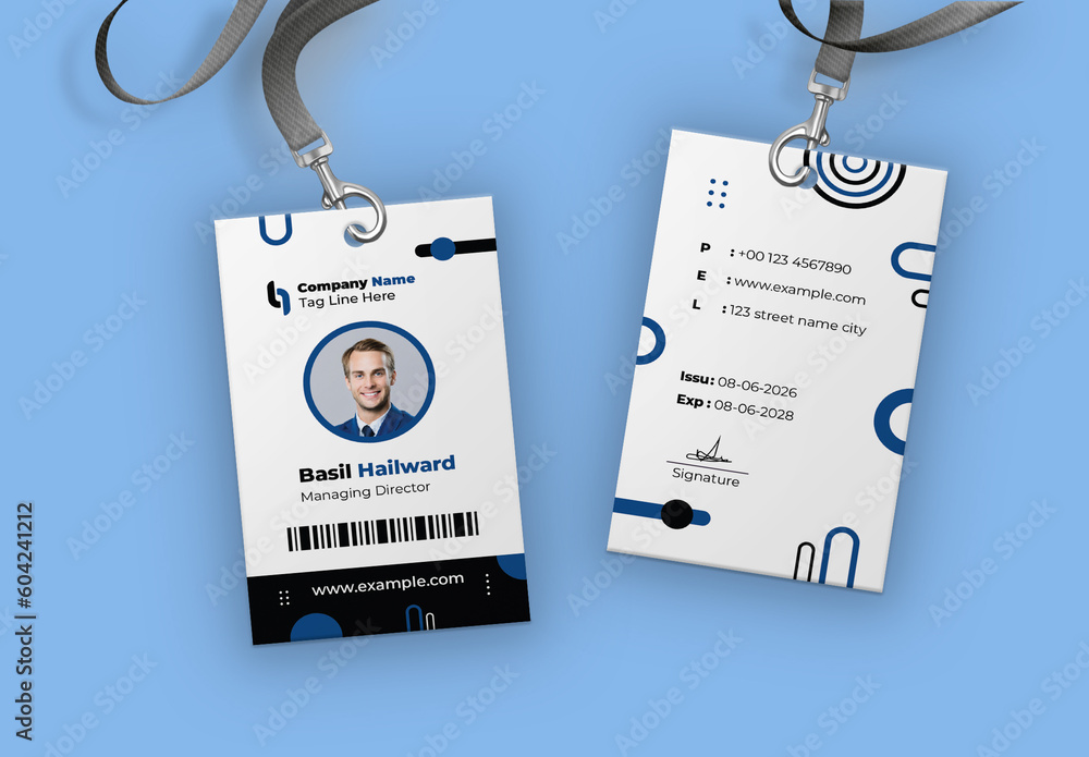 Office ID Card Design Layout Stock Template | Adobe Stock