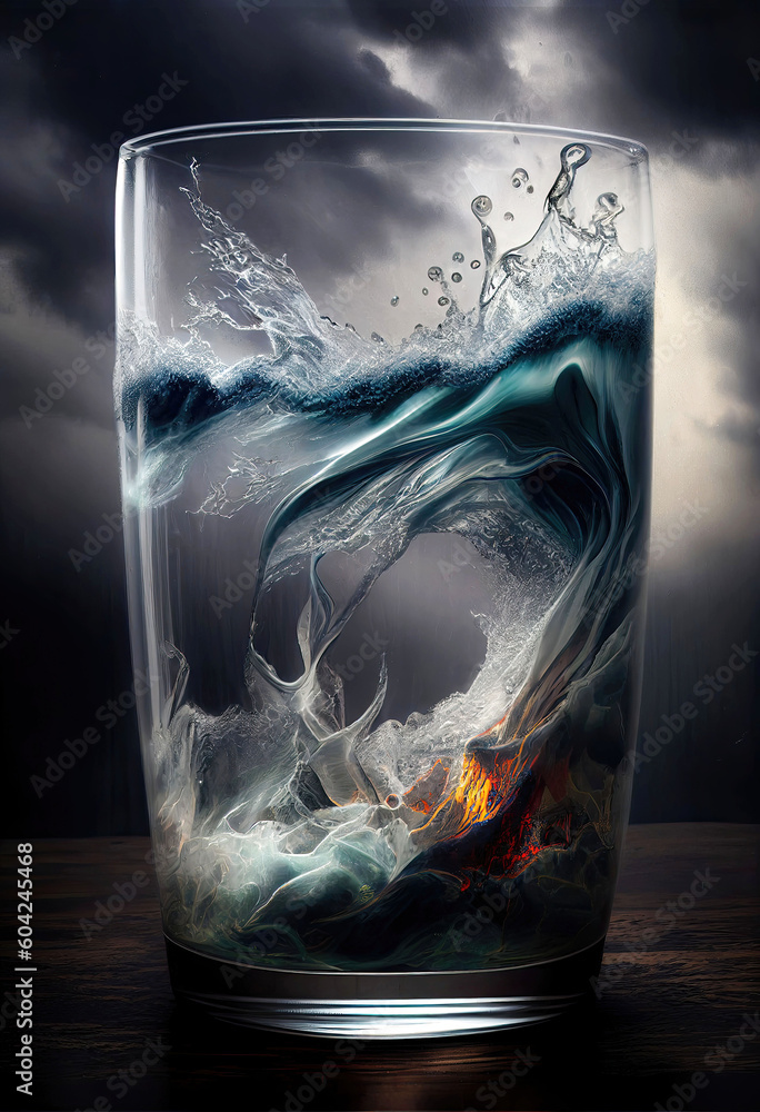 Storm in a waterglass as visualization of metaphor (Generative AI ...