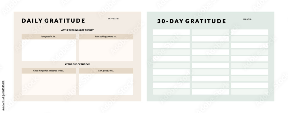Vetor de Set of printable vector manifestation, affirmation, gratitude ...
