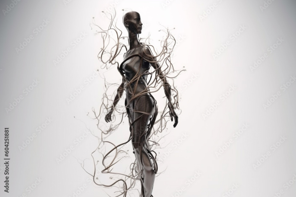 Nature and beauty concept. Beautiful and surreal woman body shape dark ...