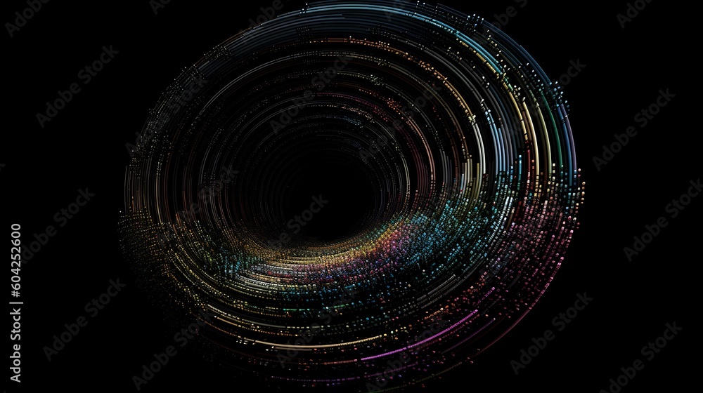 a galaxy of interconnected layers of data levels depth circle shapes ...