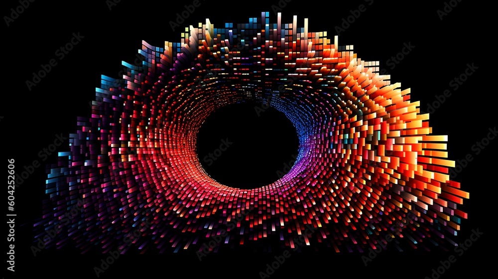 a galaxy of interconnected layers of data levels depth circle shapes ...