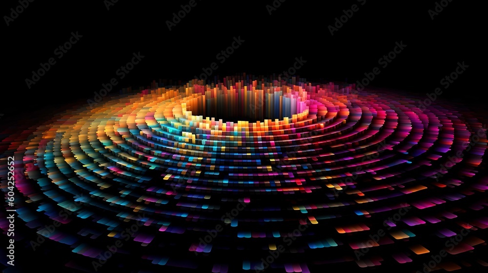 a galaxy of interconnected layers of data levels depth circle shapes ...