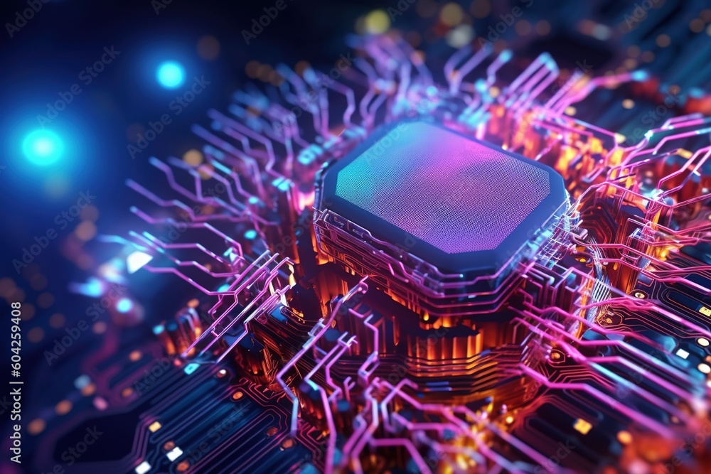 Artificial intelligence technology and engineering concept. CPU central ...