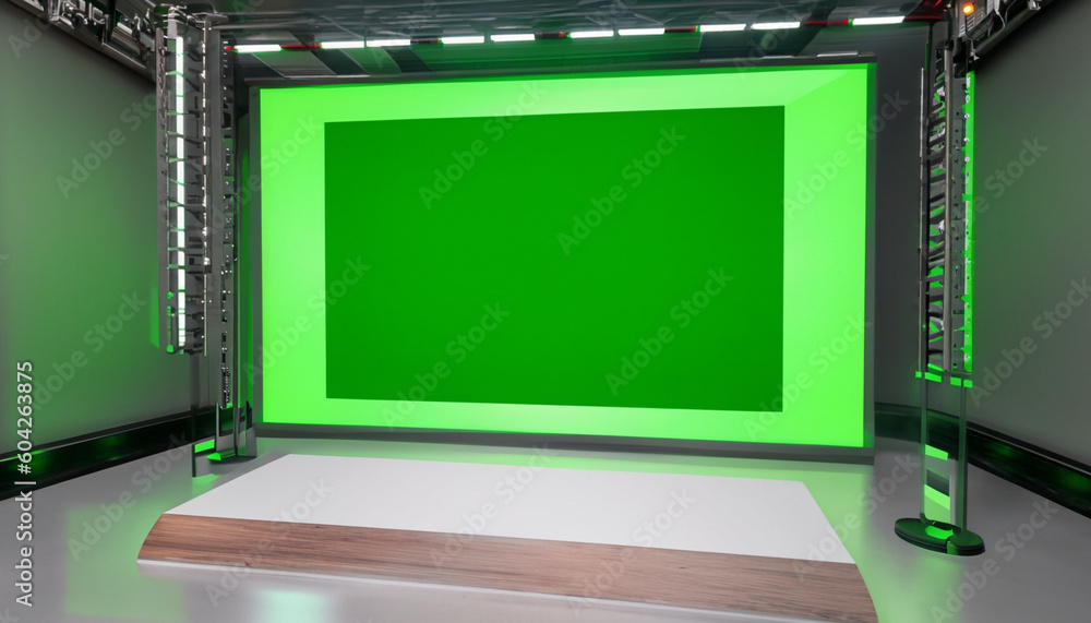 Virtual TV Studio, News Set background, virtual green Screen, virtual ...