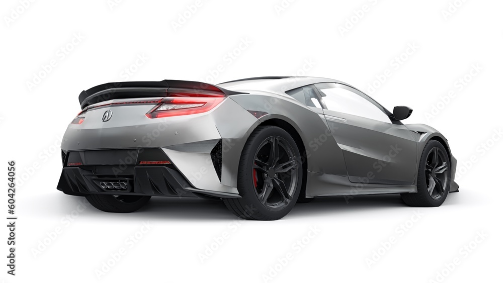 San Diego, USA. March 26, 2023. Grey Acura NSX Type-S 2022 on a white ...