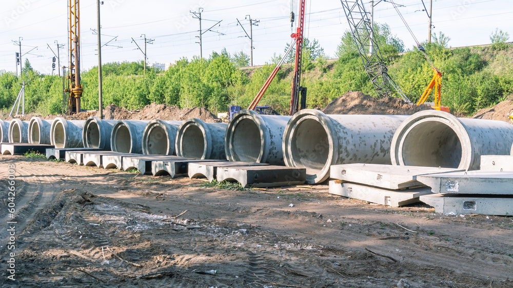 Reinforced concrete pipe for laying communications..Pipelines of ...