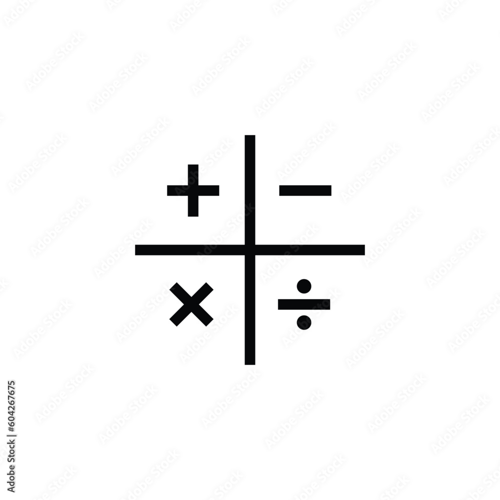 Plus, minus, multiply and devide to mathematics symbol, education maths ...