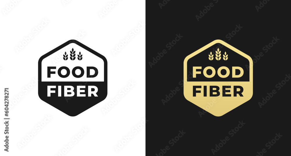 Food fiber label or Food fiber logo vector isolated in flat style. Food ...
