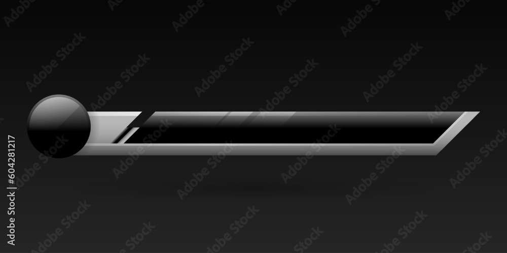 Abstract black and silver lower third screen gui title banner for video ...