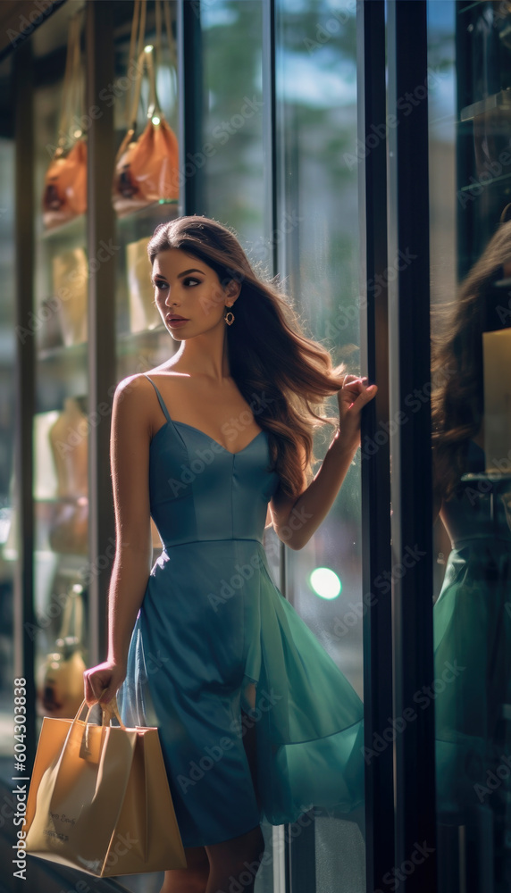 Beautiful young female influencer model with perfect makeup and ...