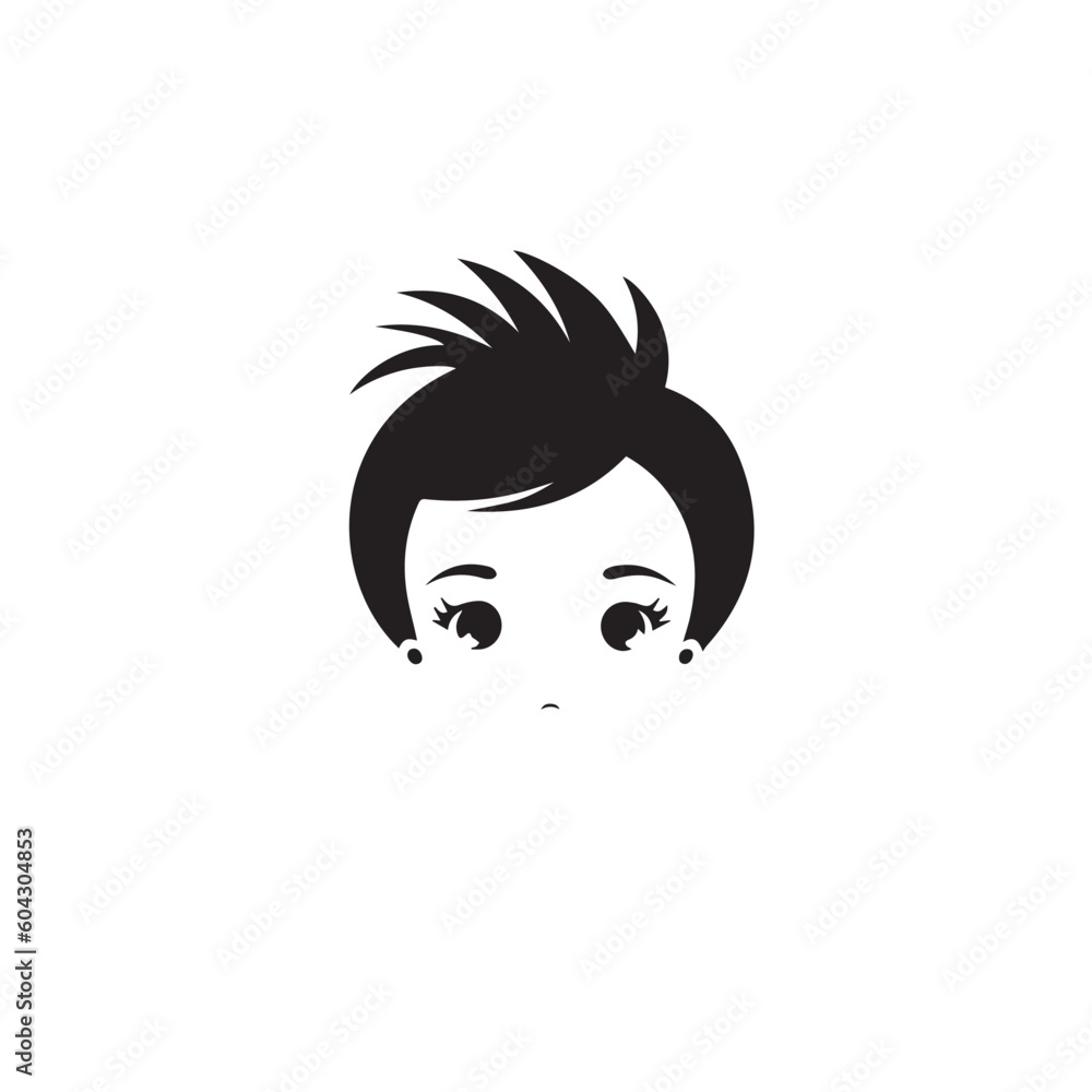 Vetor de Cartoon children avatar set. Cute diverse kids faces, vector ...