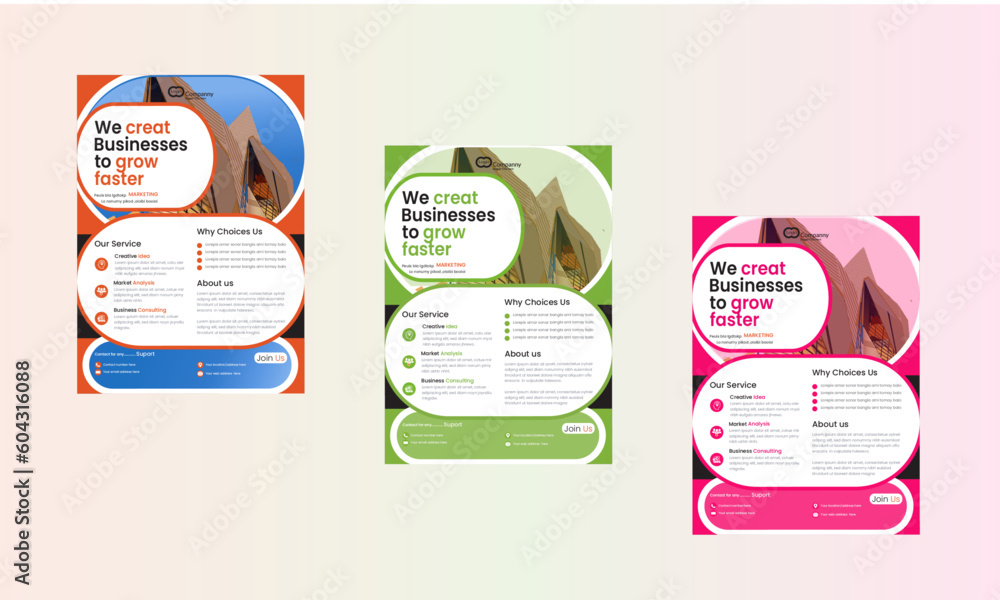 Modern A4 size Business Flyer vector template layout. Brochure cover ...