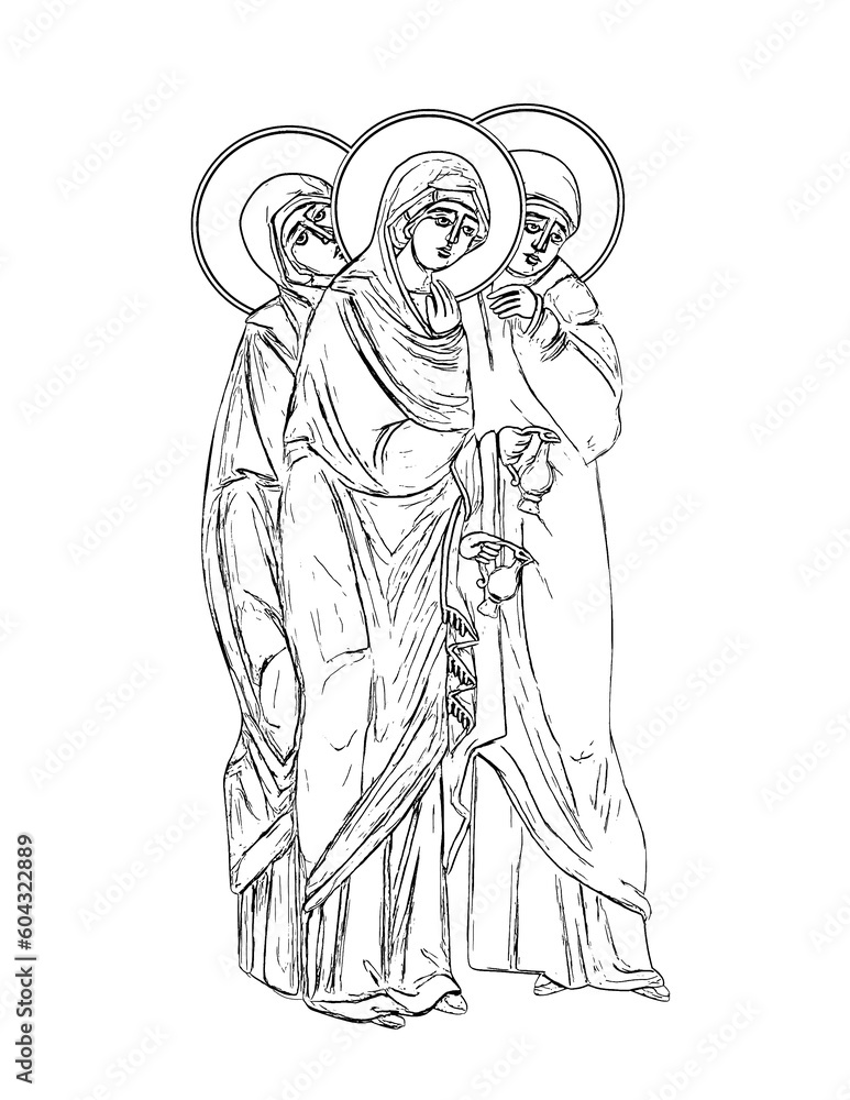 Myrrhbearers. Women with myrrh who came to the tomb of Christ early in ...