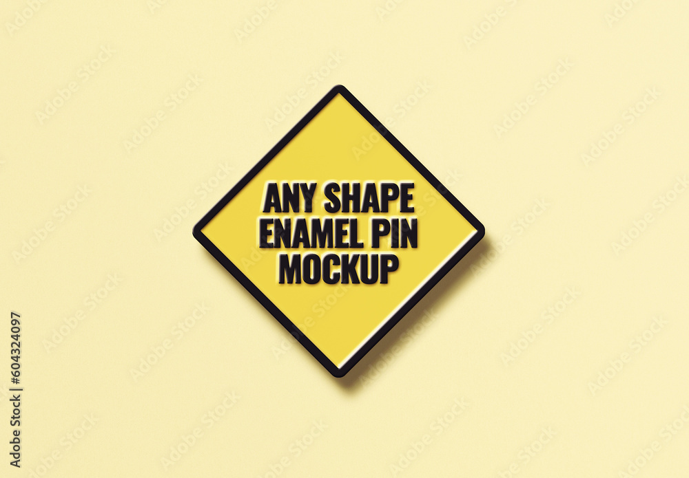 Enamel Pin Mockup Template Card Logo Soft Apparel Clothes Stock ...