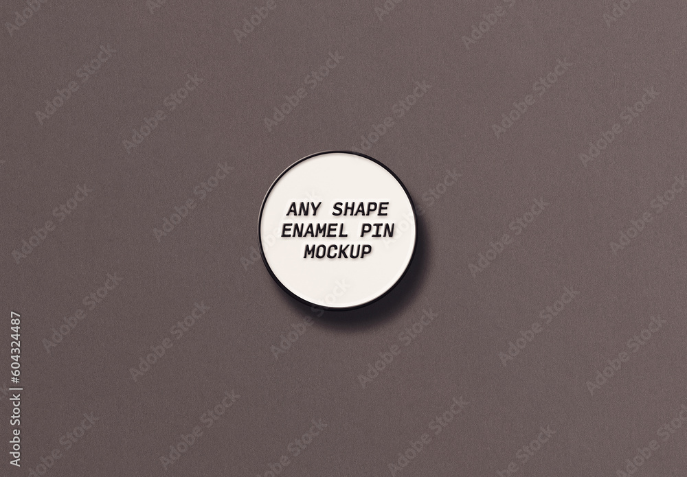 Enamel Pin Mockup Template Card Logo Soft Apparel Clothes Stock ...