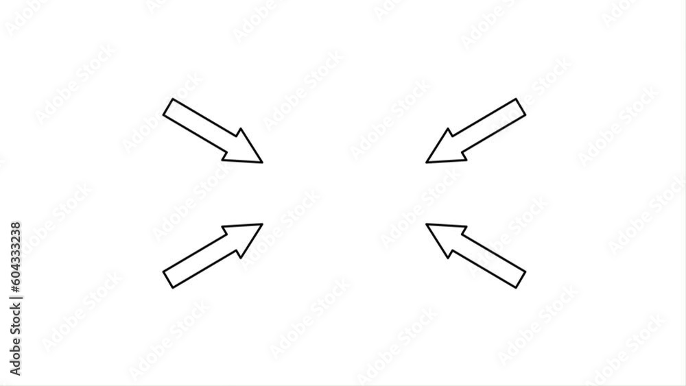 arrow symbol animation on white background with chroma key, arrows ...