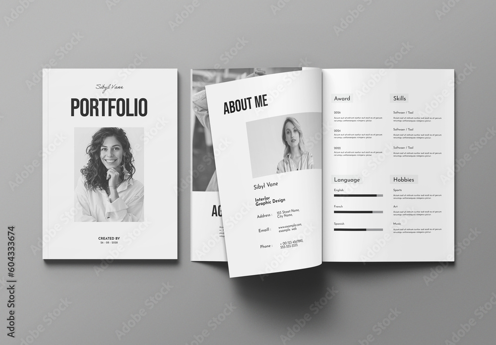 Simple Portfolio Template Stock Template | Adobe Stock