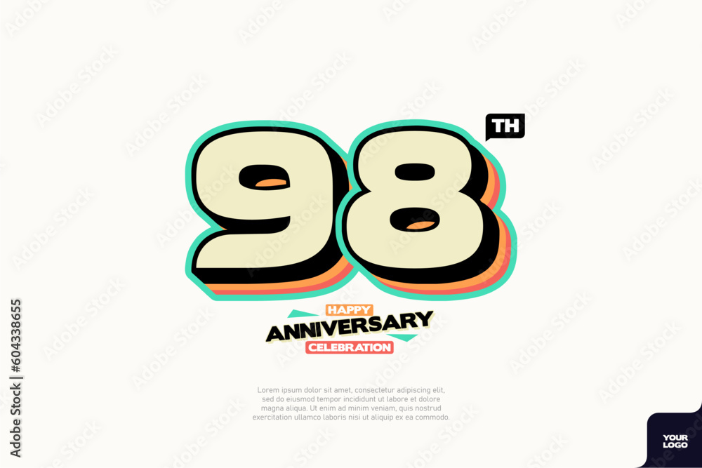 Number 98 logo icon design 98th birthday logo number anniversary 98 ...