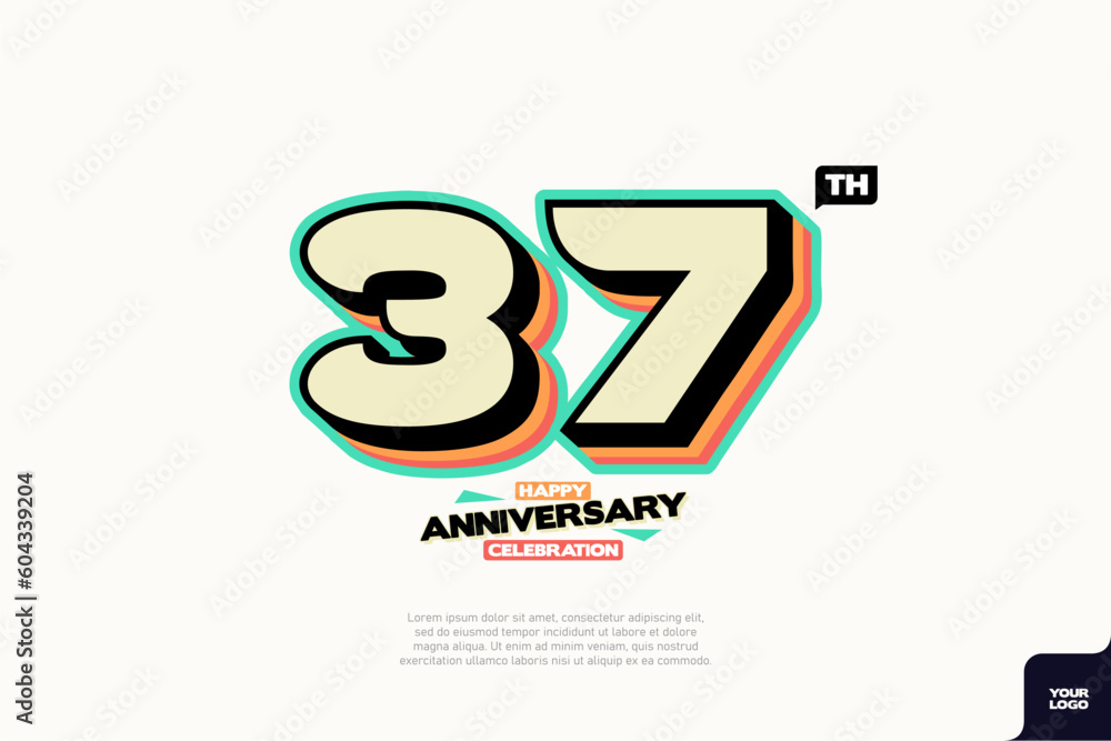 Number 37 logo icon design 37th birthday logo number anniversary 37 ...