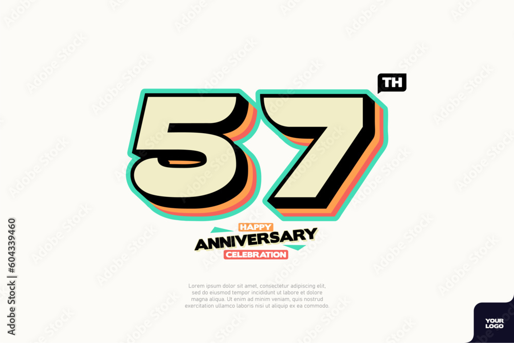 Number 57 logo icon design 57th birthday logo number anniversary 57 ...