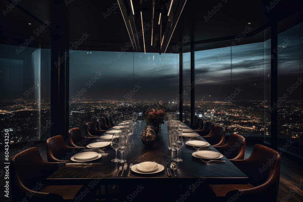 The modern dining room was the setting for a high-powered business ...