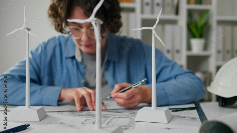 Electricity, Woman engineer In process Measuring distance on project ...