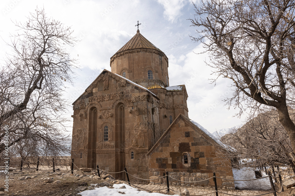 Eastern side of medieval Armenian Cathedral of Holy Cross its bas ...