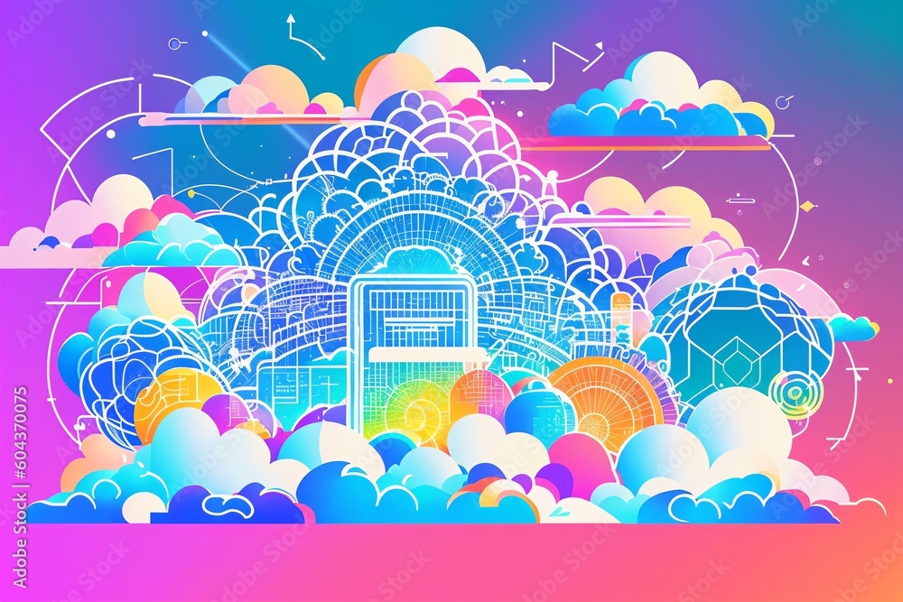 Cloudscape: The Future of Computing. AI Generated. Stock Illustration | Adobe Stock