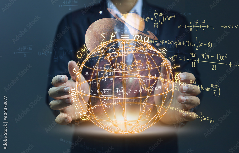 The globe lies empty among the hands of a scientist studying ...