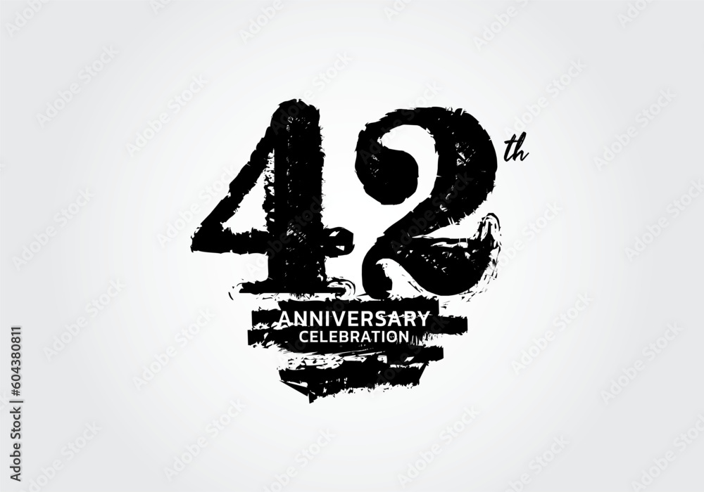 42 years anniversary celebration logotype black vector, 42th birthday ...