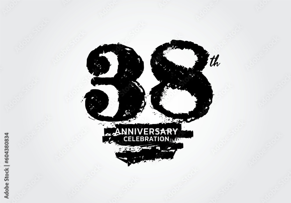 Vetor de 38 years anniversary celebration logotype black vector, 38th ...