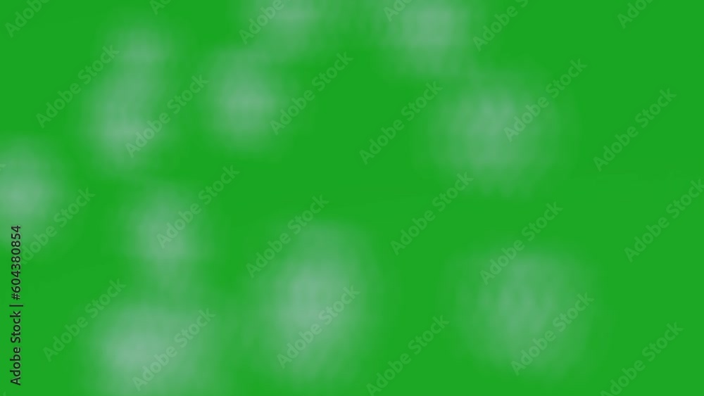 3D animated snow and forest dew on a green screen falling in the wind ...