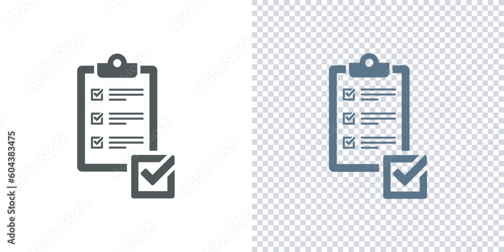 Checklist icon.Modern clipboard line icon isolated on white and ...