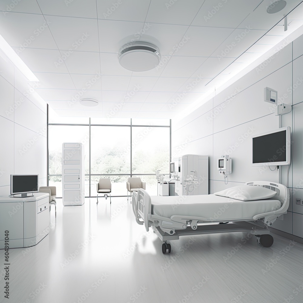 ภาพประกอบสต็อก Modern hospital room interior design,Comfortable medical ...
