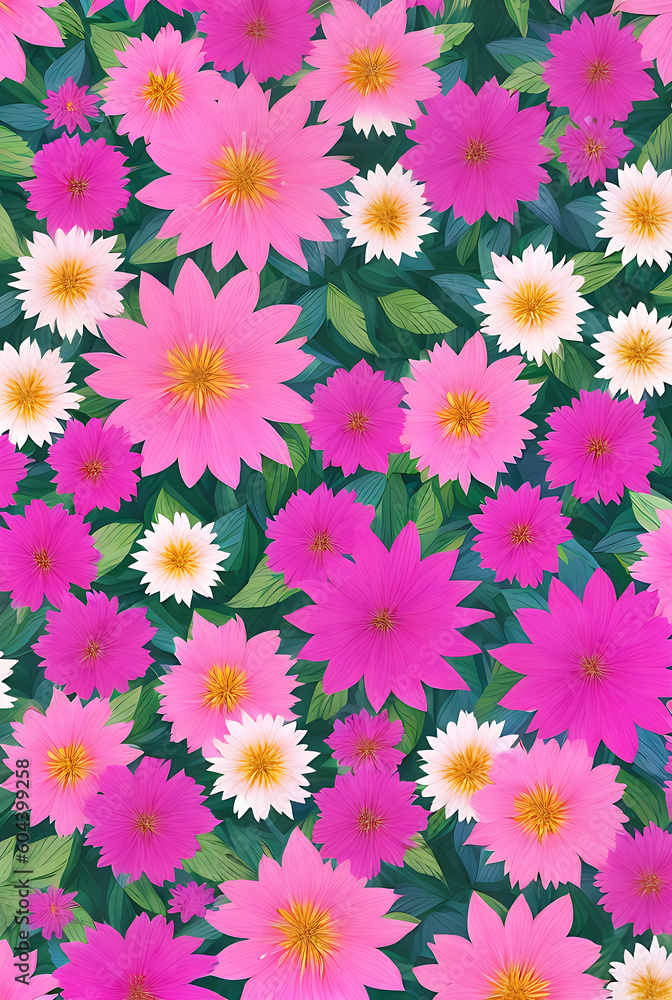 Stunning floral backdrop of multitudes of flowers in 3D, topped by ...