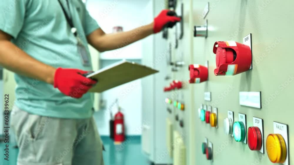 An electrical control panel built inside an electrical sub station is ...