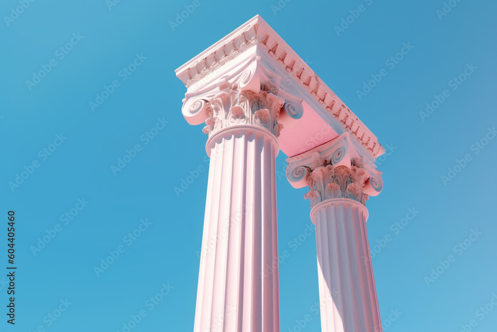 the majestic beauty of a Greek Doric column, highlighting its fluted ...