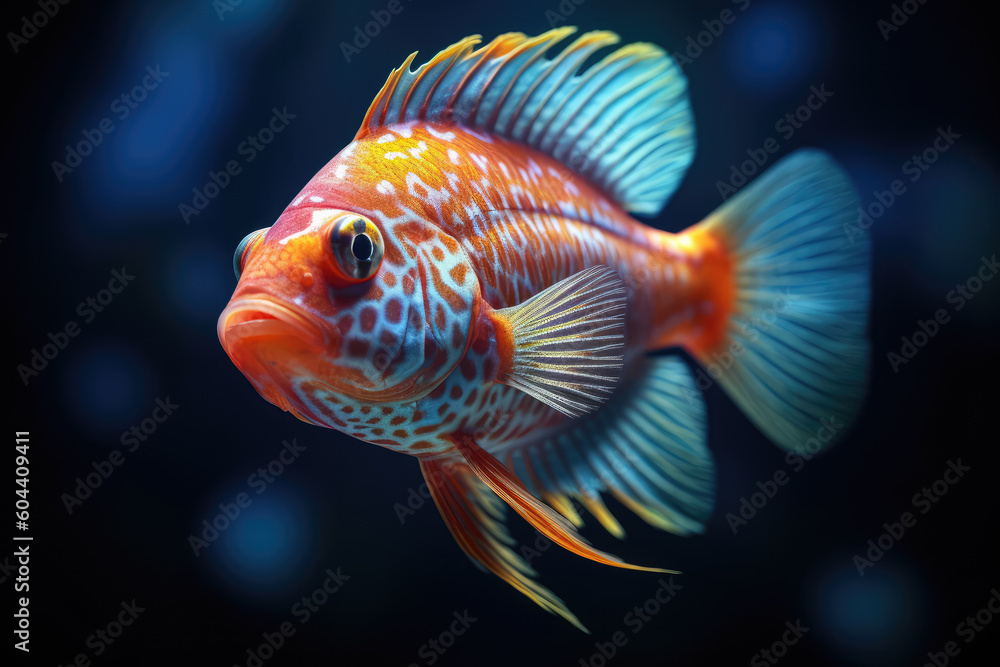 In the vibrant depths of the tropical seas, an array of colorful fish ...