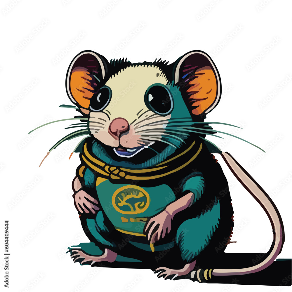 Explore the fusion of cuteness and pop culture by illustrating a rat in ...