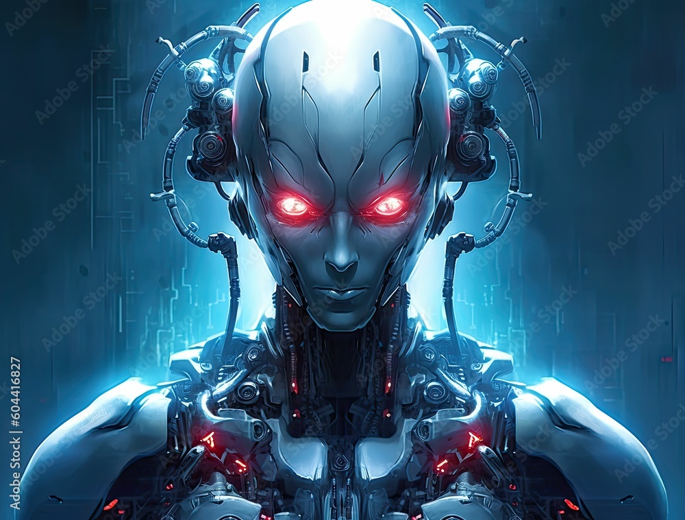 Robot Connected to the Internet and the Deep Web - Generative AI Stock ...