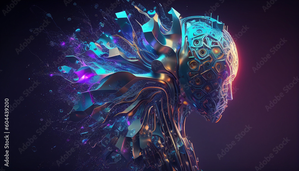 Machine learning reaction and ai artificial intelligence.Chat bot ...