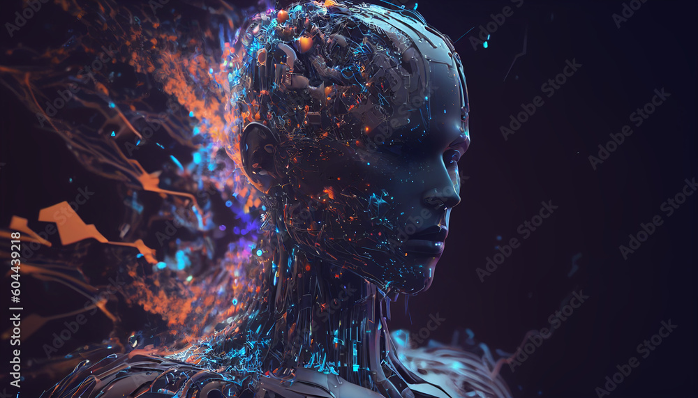 Machine learning reaction and ai artificial intelligence.Chat bot ...