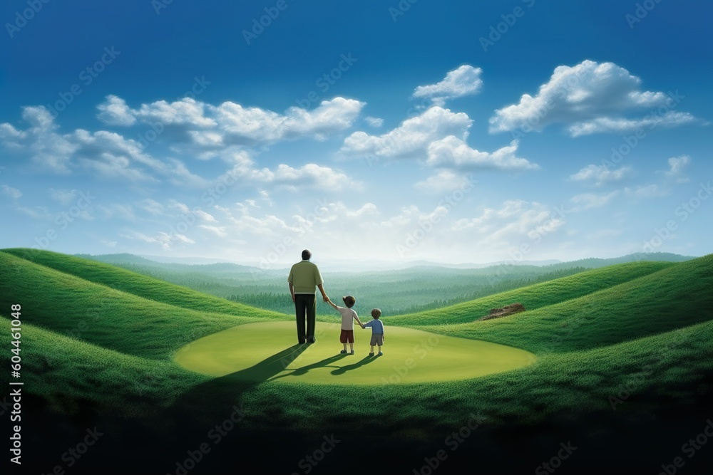 Father's Day illustration and pictures designed to depict father love ...