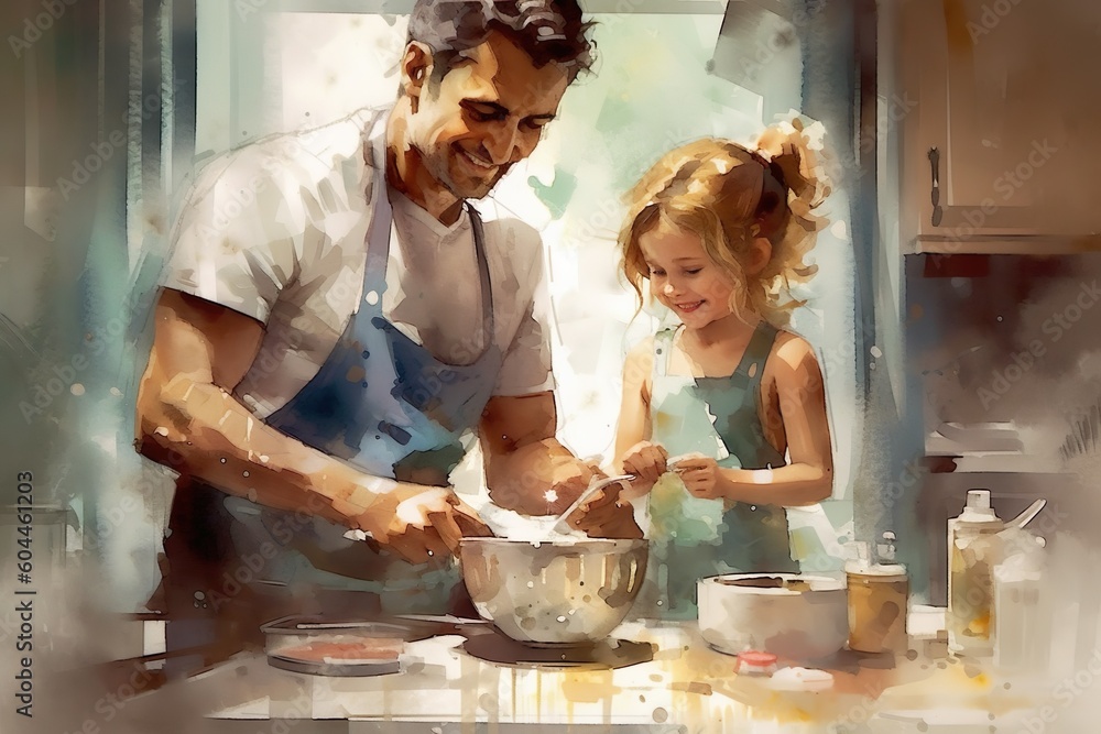 Father's Day illustration and pictures designed to depict father love ...