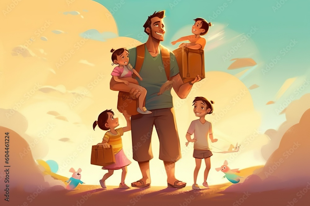 Father's Day illustration and pictures designed to depict father love ...